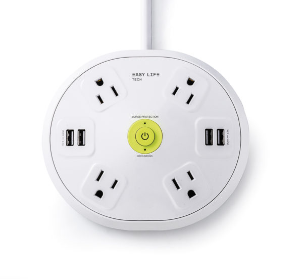 4 Outlet 4 USB Round Power Strip – EasyLifeTech Surge Protector
